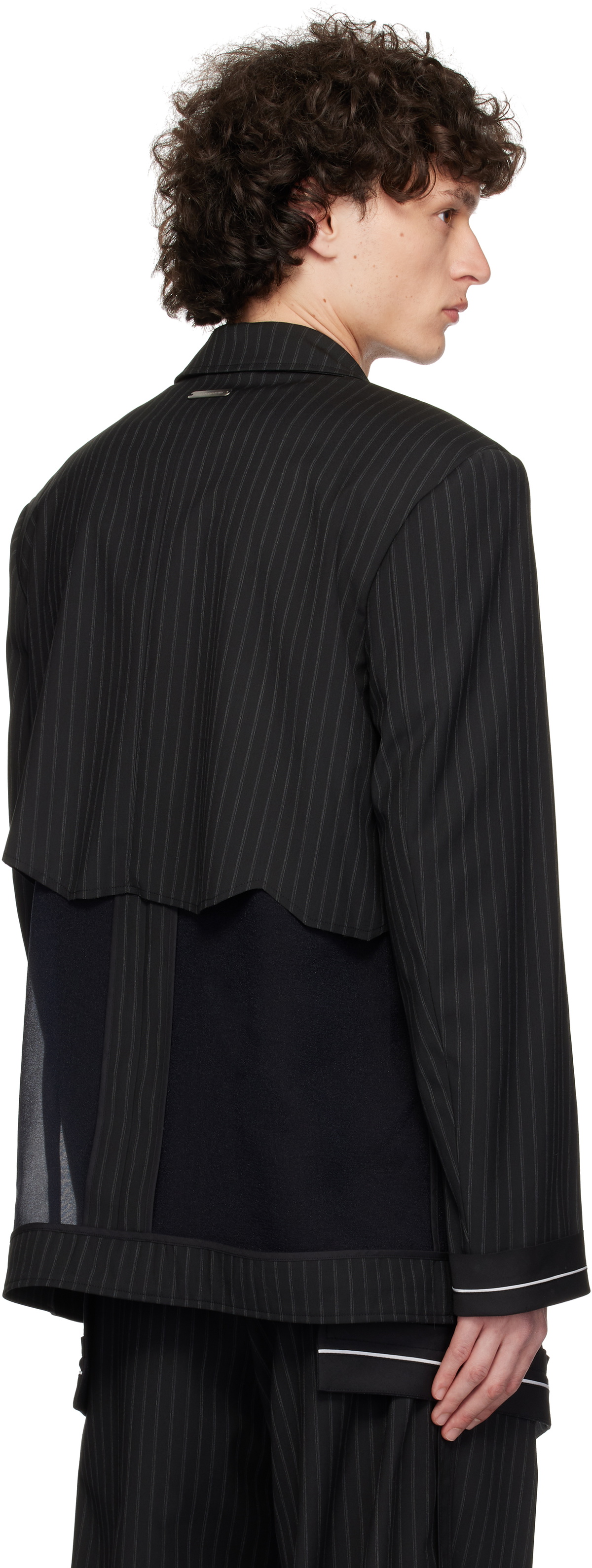 Andersson Bell Black Inside Out Stripe Sheer Blazer Andersson Bell