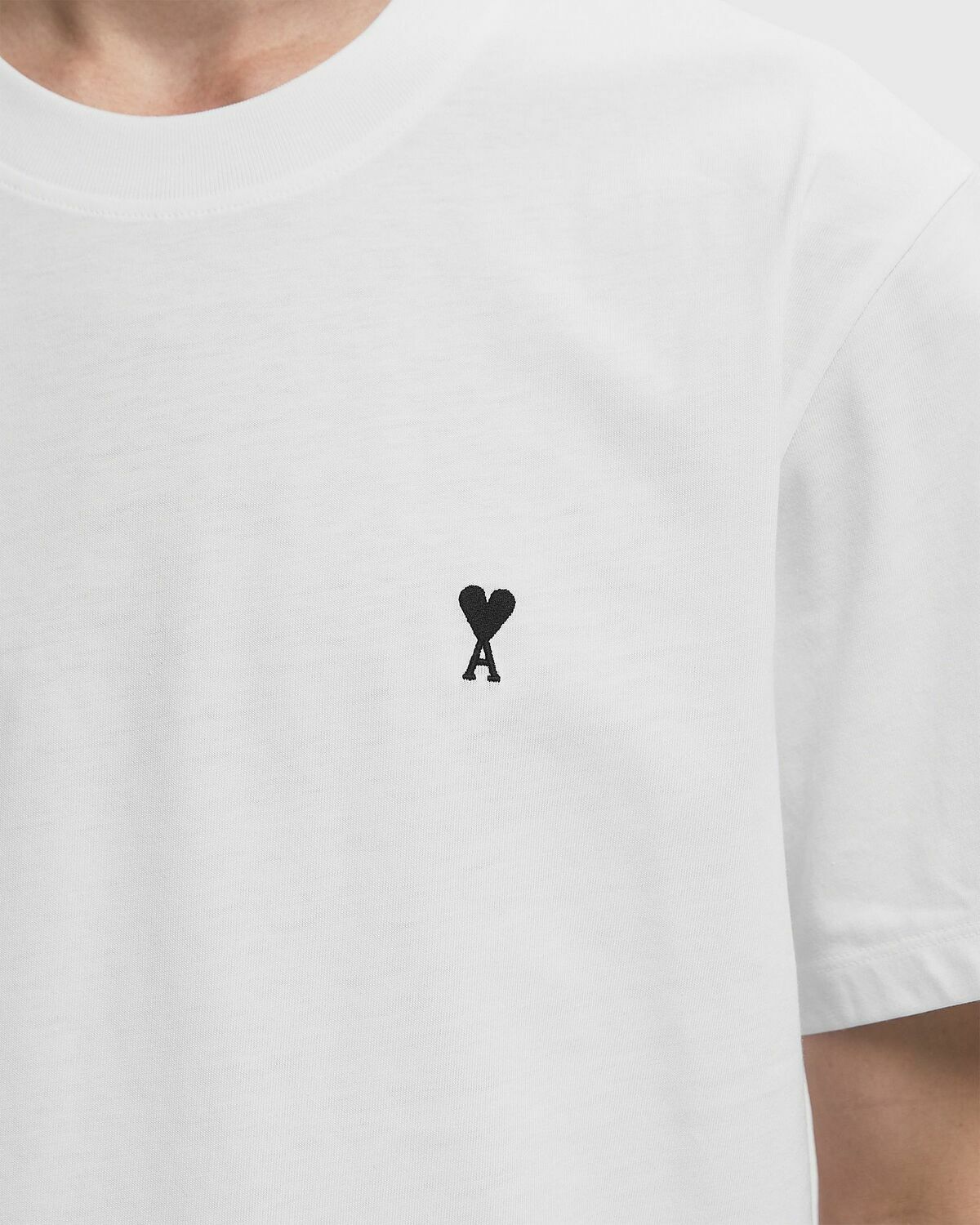 AMI Paris CONTRASTED AMI DE COEUR TEE White Mens Shortsleefe AMI