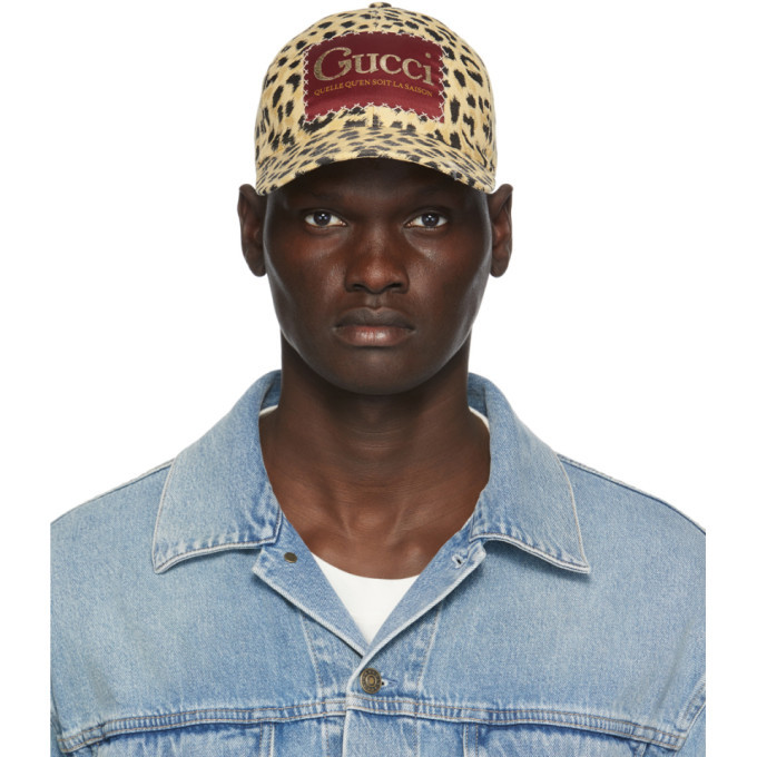 Gucci Beige and Black Label Baseball Cap Gucci