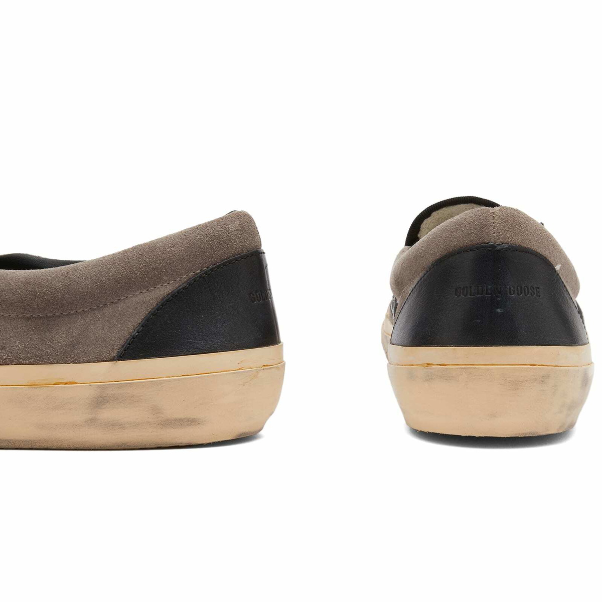 Golden Goose Men's VCE Suede Slip On Sneaker in Cinder/Black Golden ...