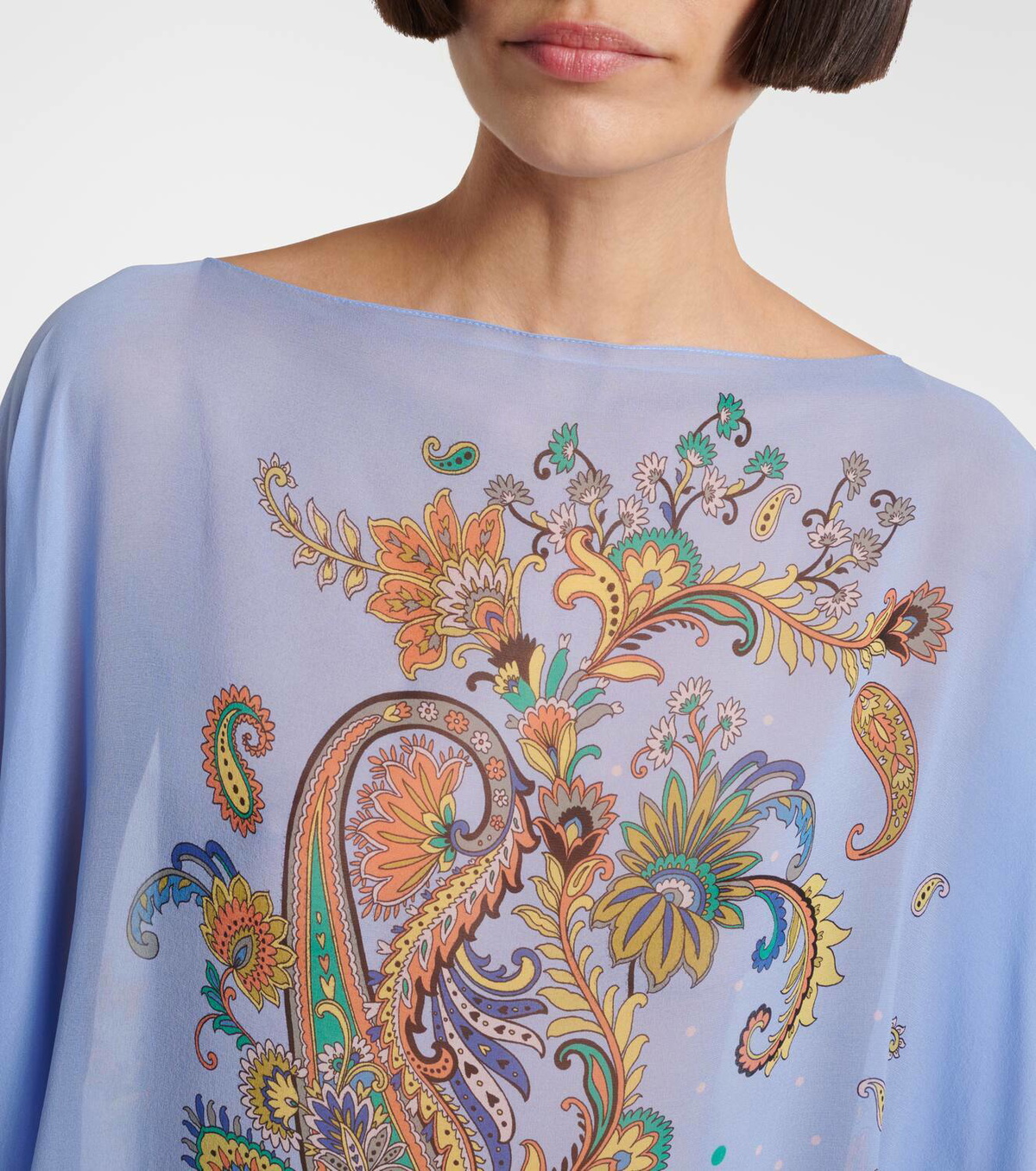 Etro Printed silk poncho Etro