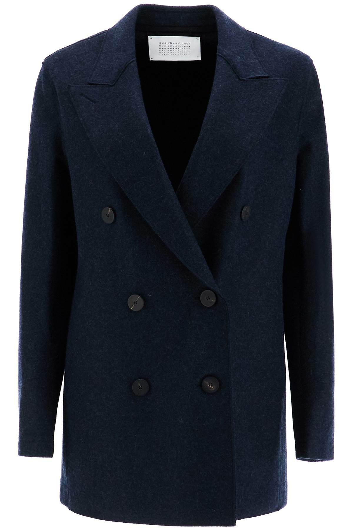 HARRIS WHARF LONDON double-breasted cashmere coat Blue Harris Wharf London