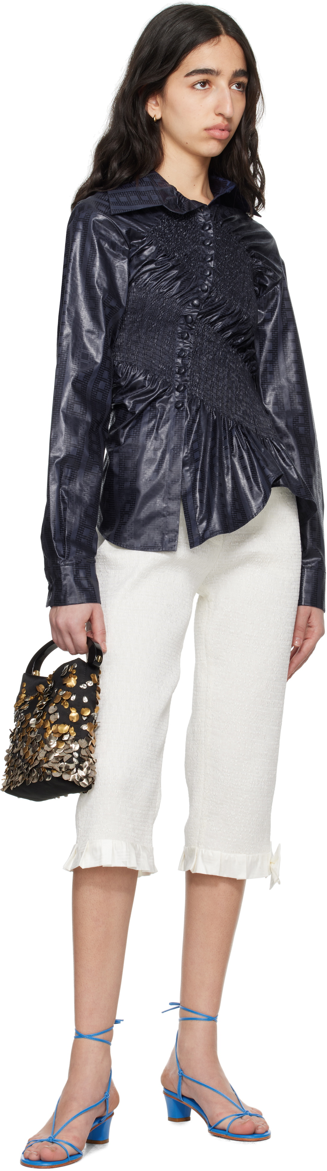 SUPER YAYA Navy Twist Shirt SUPER YAYA