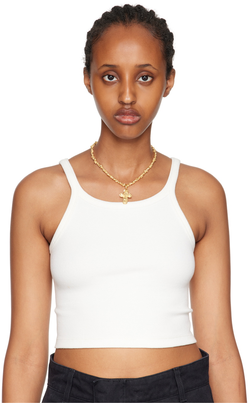 Veneda Carter Gold Small Signature Cross Pendant Necklace Veneda Carter