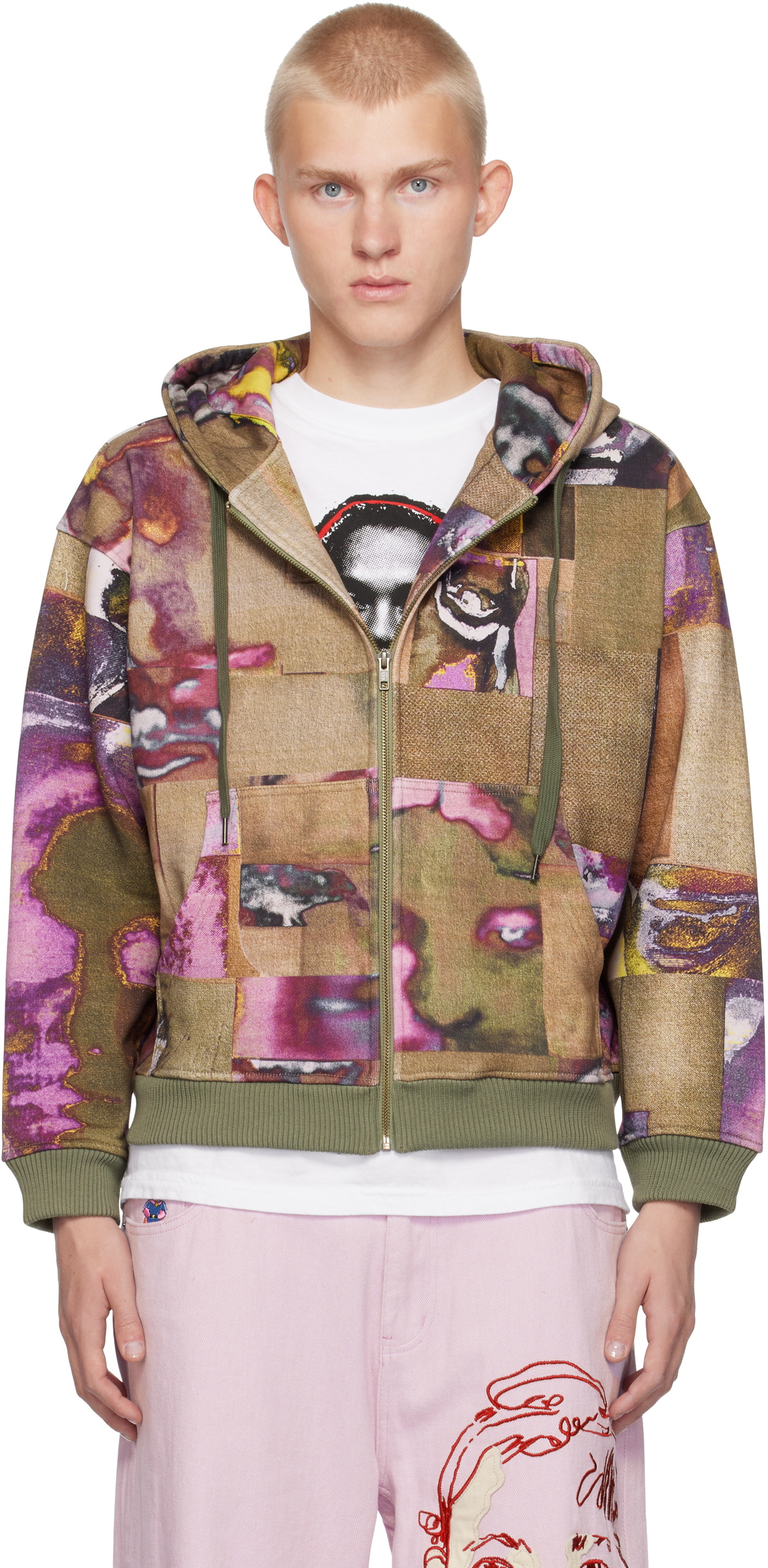 KidSuper Multicolor Faces Collage Zip Hoodie KidSuper