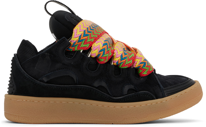 Lanvin Black Leather Curb Sneakers Lanvin