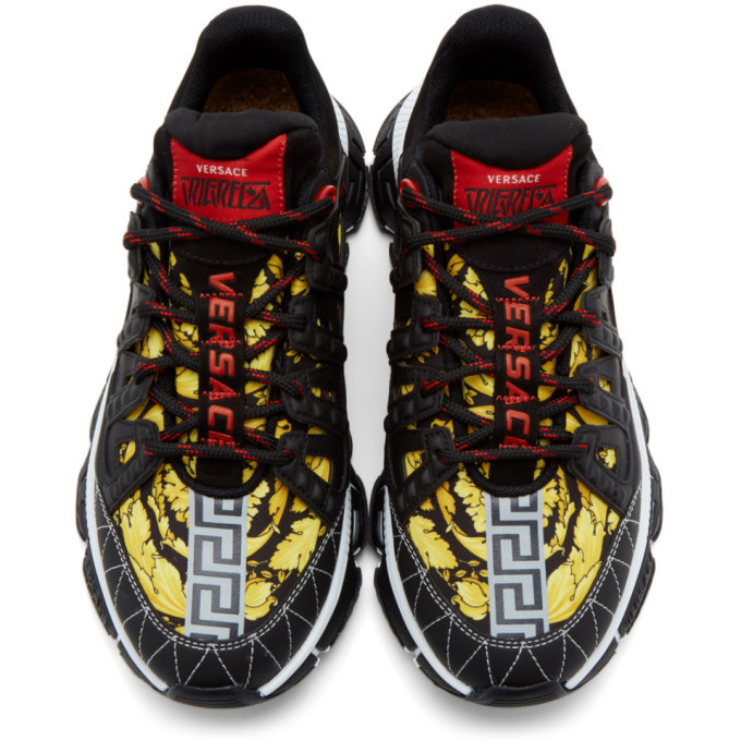 Versace Black and Yellow Trigreca Sneakers Versace