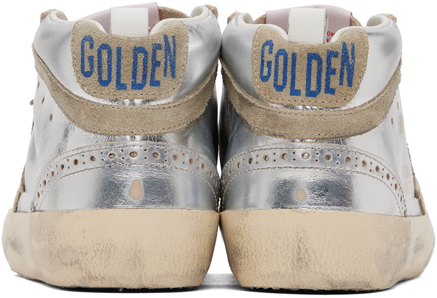 Golden Goose Silver Mid Star Sneakers Golden Goose Deluxe Brand