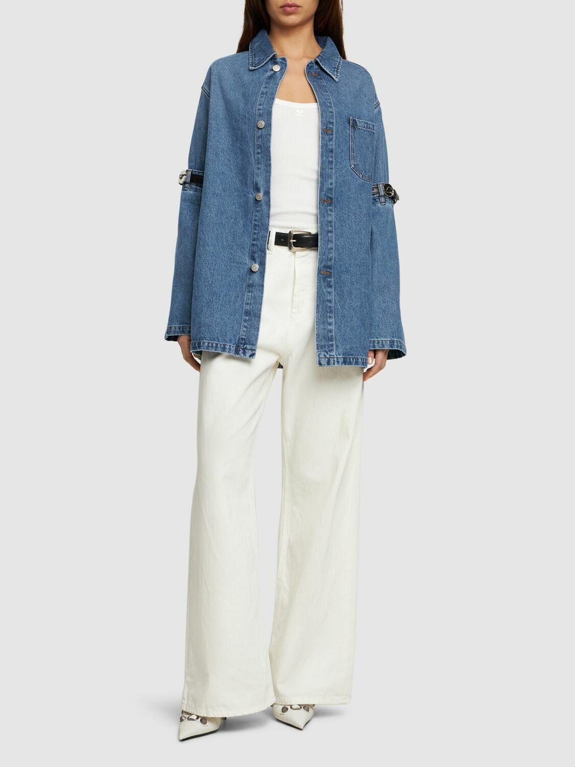 COPERNI - Open Elbow Cotton Denim Jacket Coperni