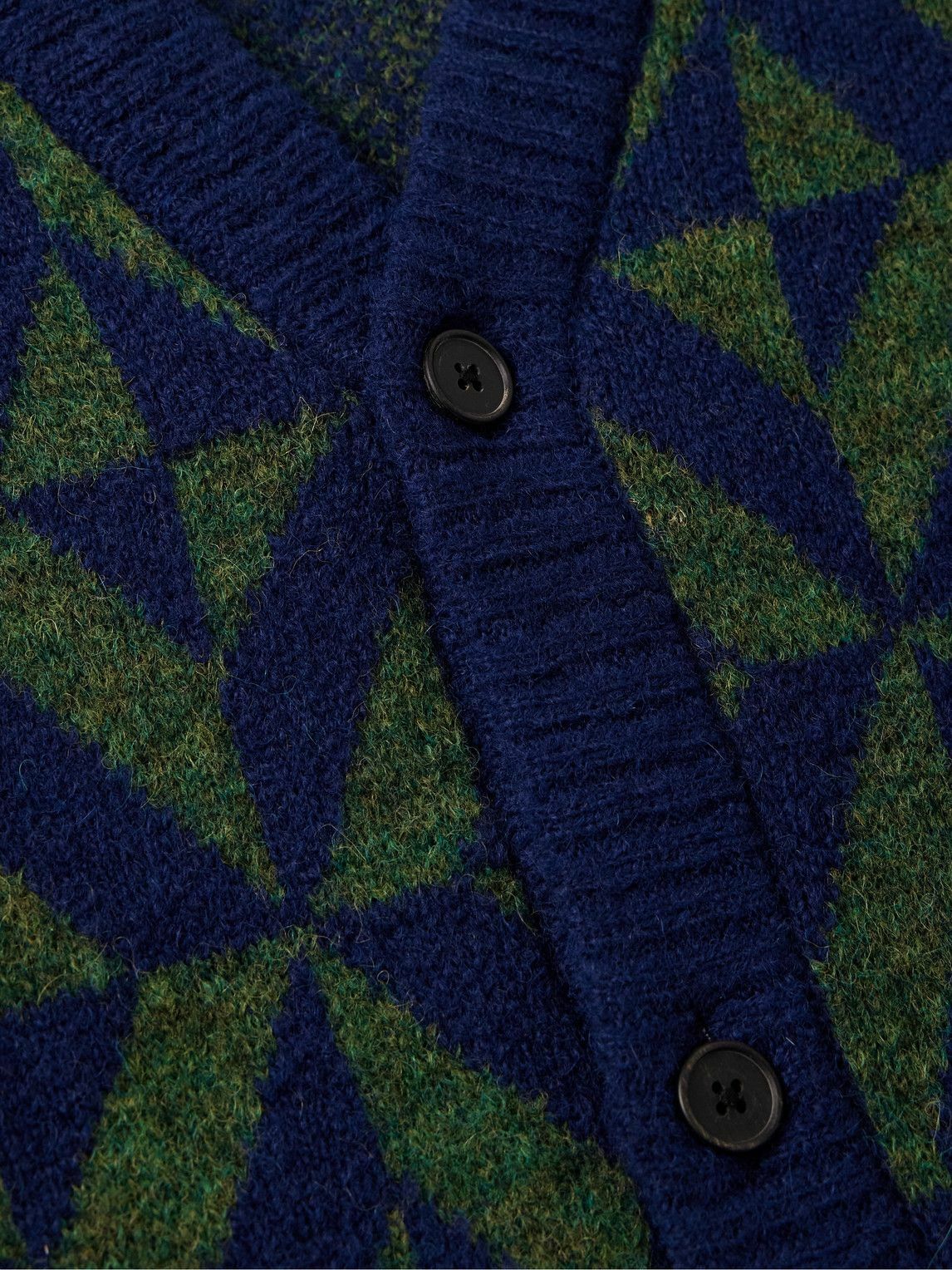 Corridor - Jacquard-Knit Alpaca-Blend Cardigan - Blue Corridor