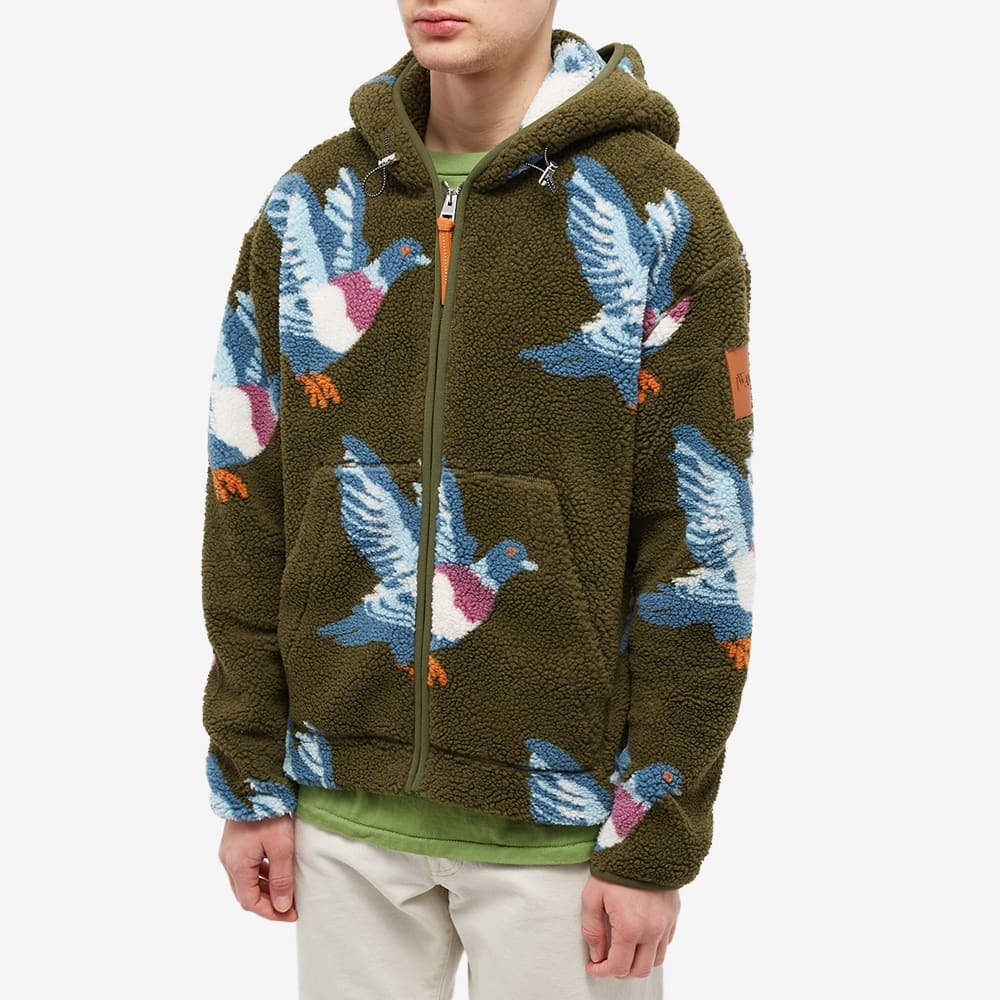 JW Anderson Men's Pigeon Fleece Jacket in Khaki JW Anderson