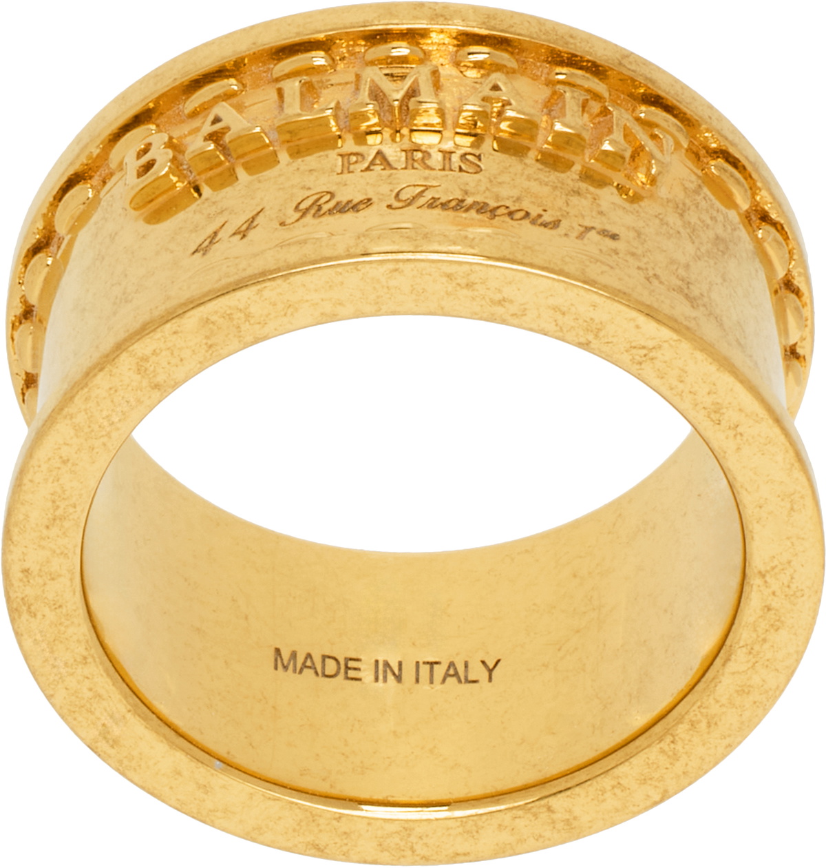Balmain Gold Signature Tubular Ring Balmain