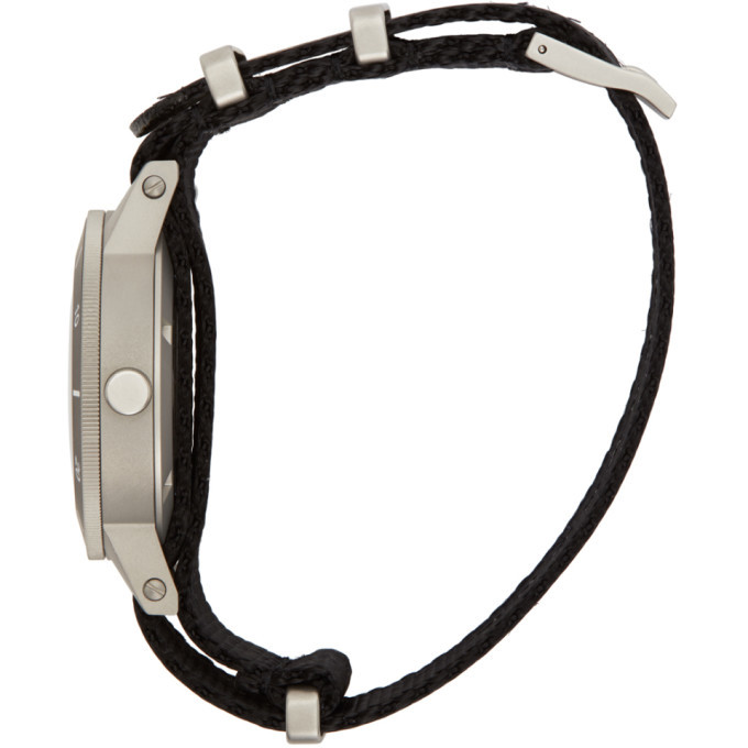 Instrmnt Silver and Black Webbing Dive Watch INSTRMNT