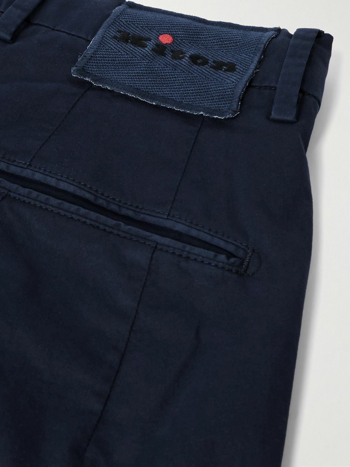 Kiton - Straight-Leg Stretch-Cotton Shorts - Blue Kiton