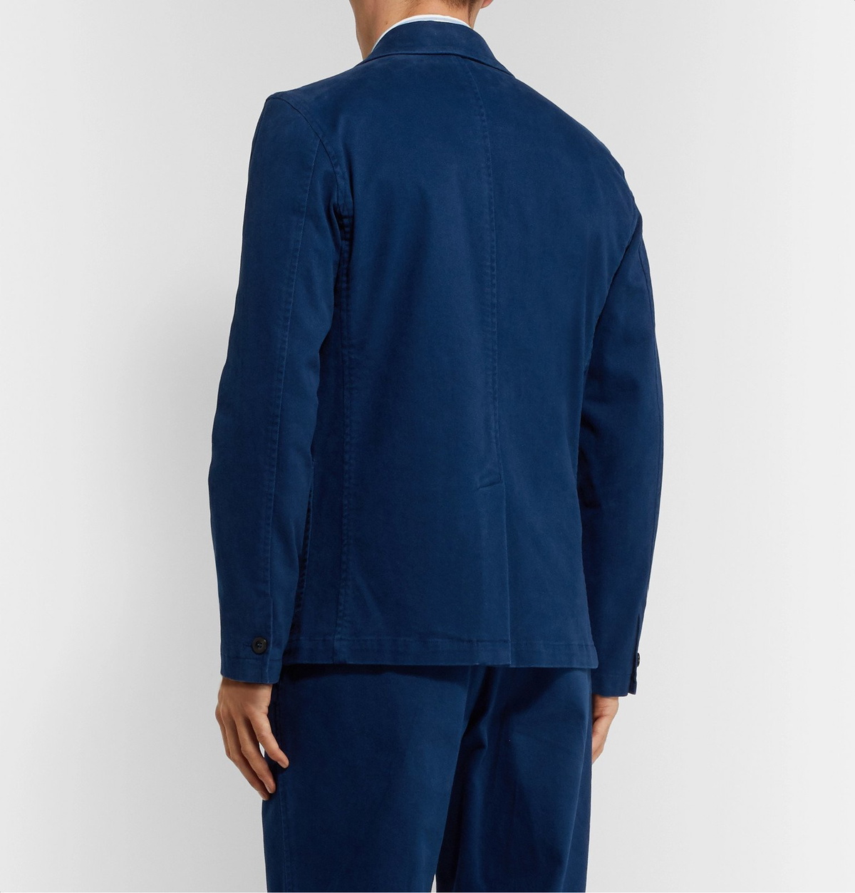 Mr P. - Unstructured Cotton-Blend Moleskin Suit Jacket - Blue Mr P.