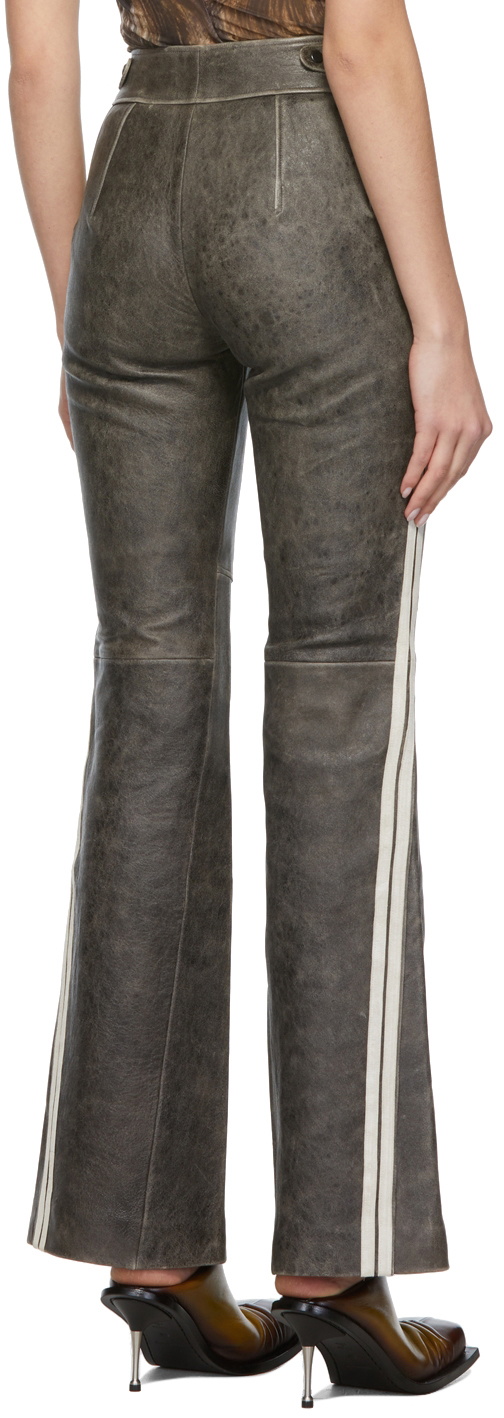 KNWLS Grey Claw Leather Trousers KNWLS