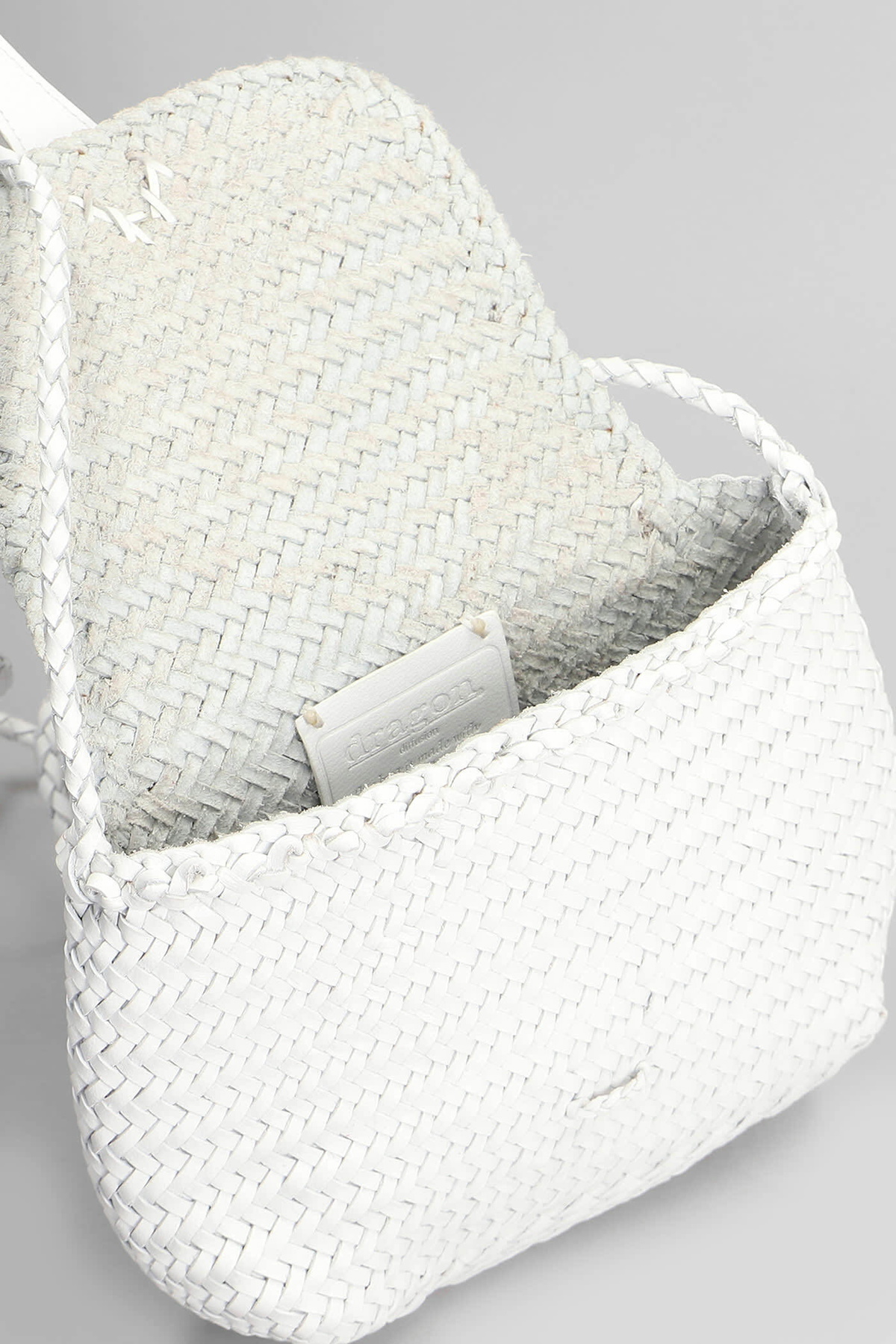 Dragon Diffusion Miny City Shoulder Bag In White Leather Dragon Diffusion