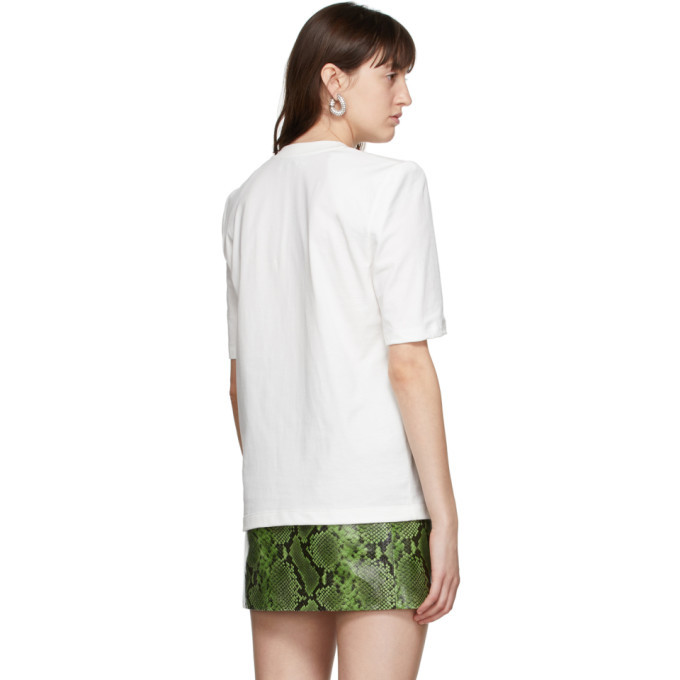 The Attico White Shoulder Pad T-Shirt The Elder Statesman The Attico White Shoulder Pad T-Shirt The Elder Statesman