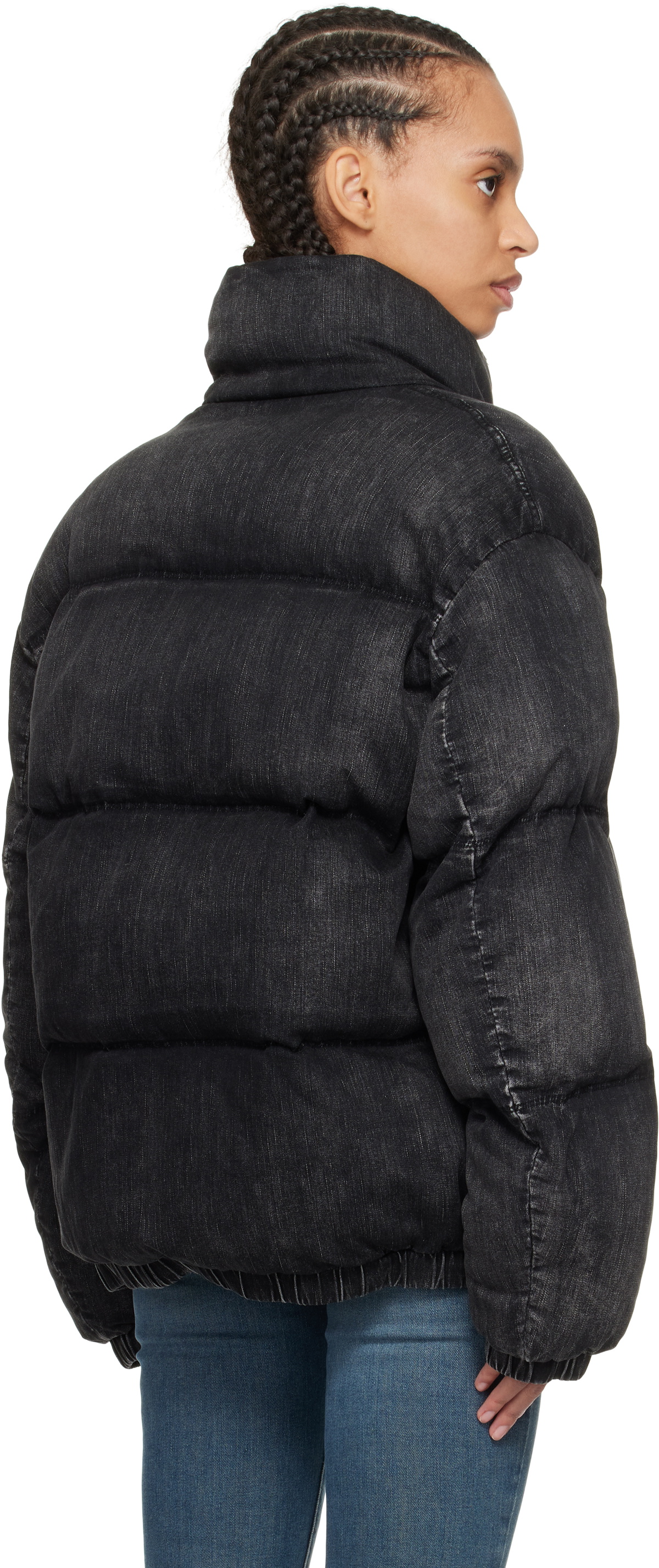 Diesel Black W-Mons-A Denim Puffer Jacket Diesel