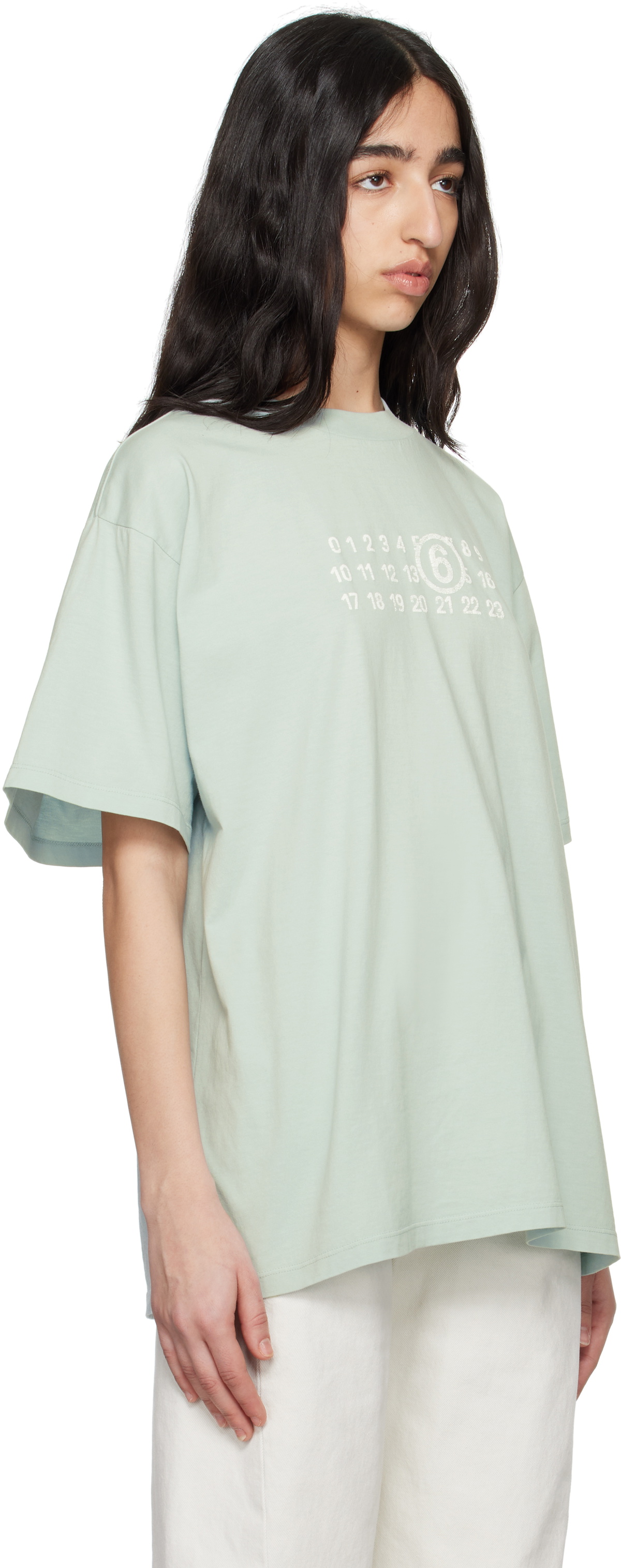 MM6 Maison Margiela Blue Basic Jersey T-shirt MM6 Maison Margiela