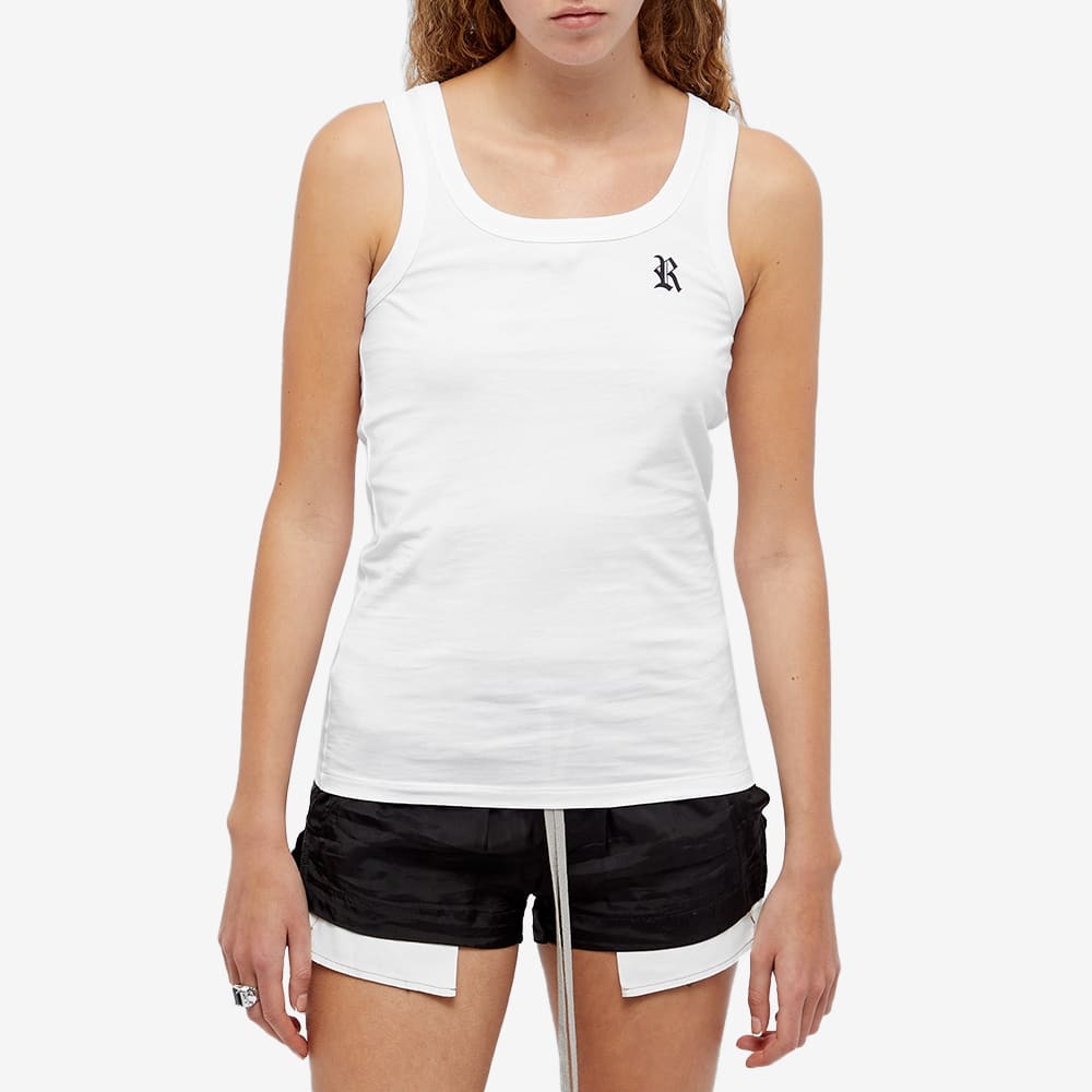 Raf Simons Women's R Print Leather Patch Tank Top in White Raf Simons