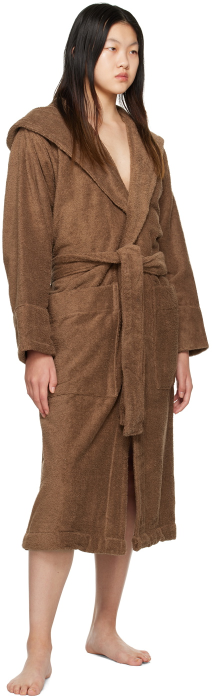 Tekla Brown Oversized Hooded Bathrobe Tekla Fabrics