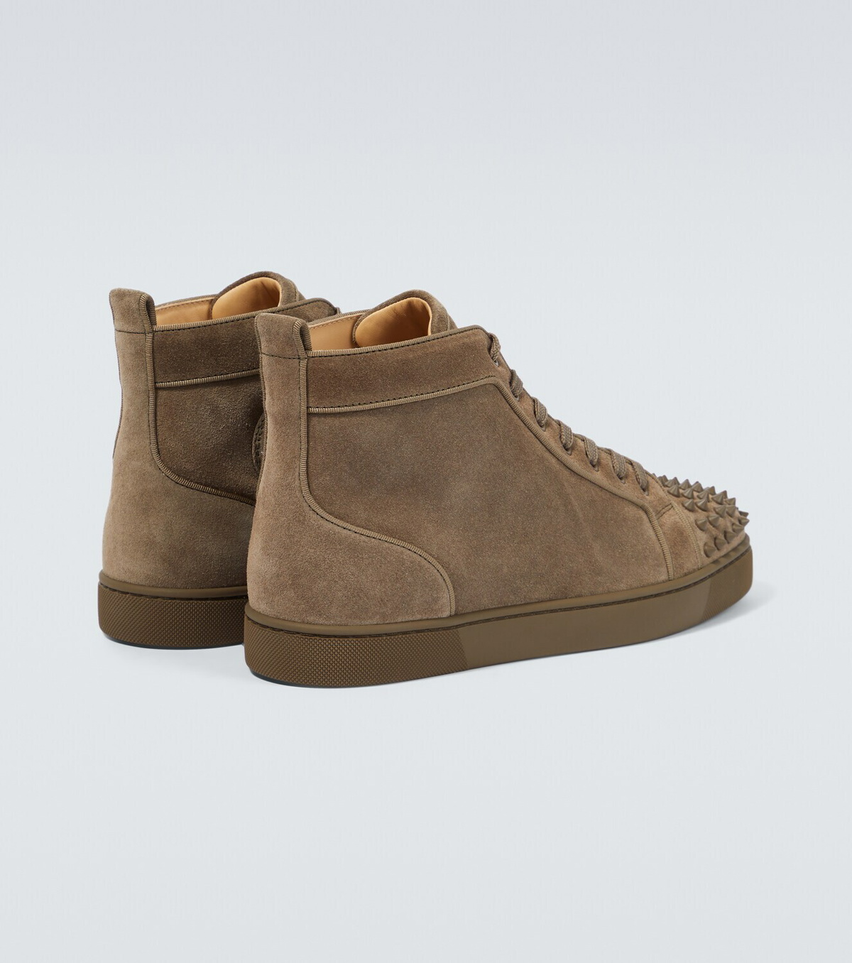 Christian Louboutin Louis Spikes suede high-top sneakers Christian ...