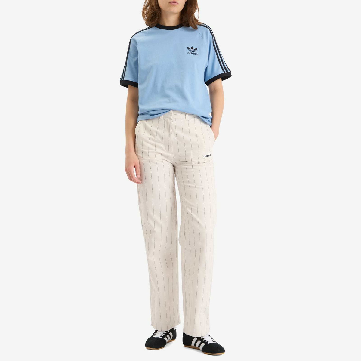 Adidas 3-Stripes T-Shirt in Ash Blue/Black adidas