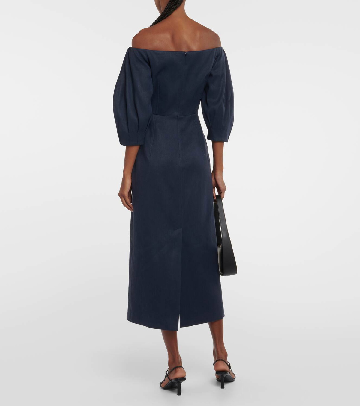 Gabriela Hearst Off-shoulder hemp and cotton midi dress Gabriela Hearst