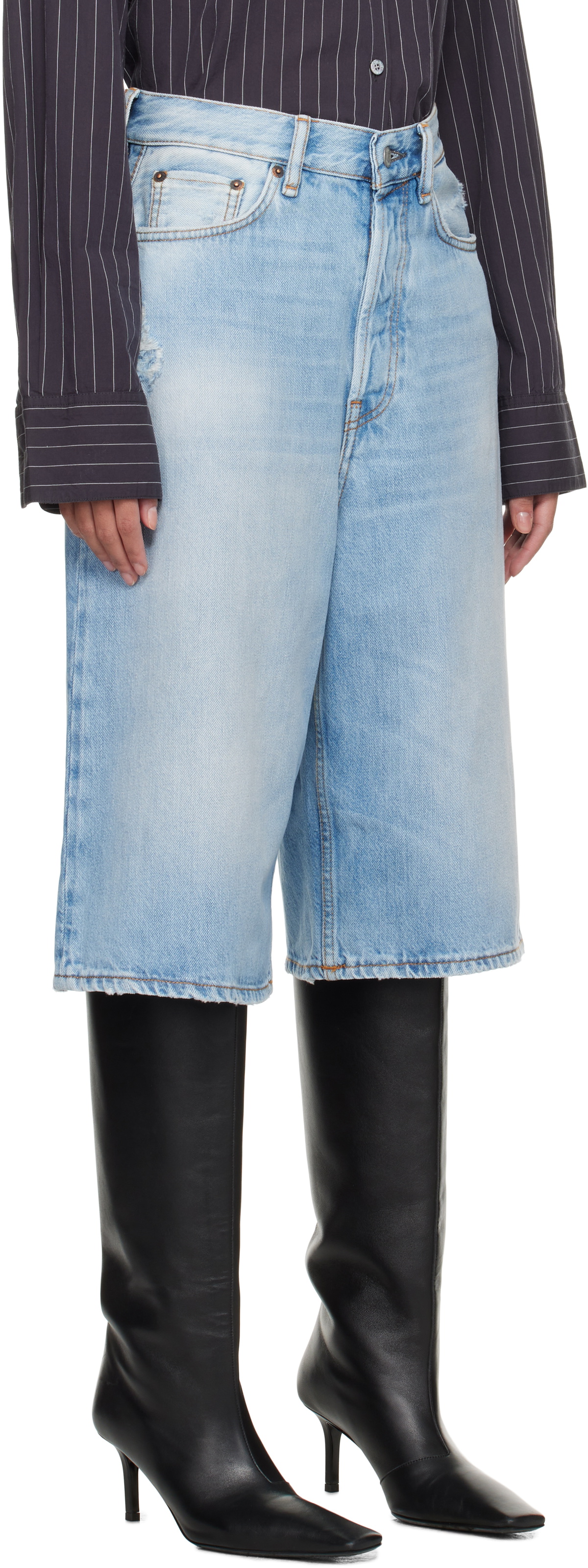 Acne Studios Blue Loose Fit Denim Shorts Acne Studios