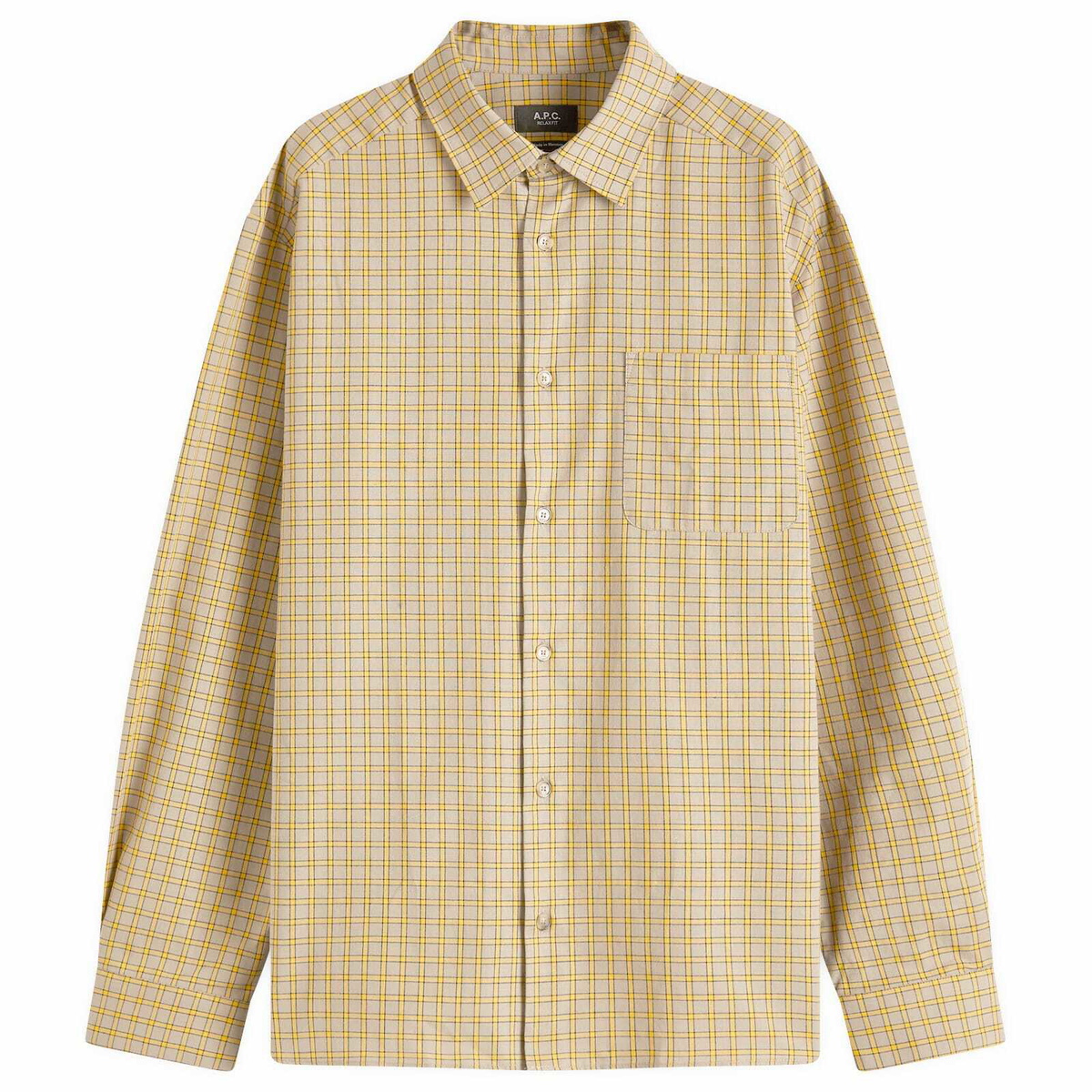 A.P.C. Men's Malo Check Overshirt in Yellow A.P.C.