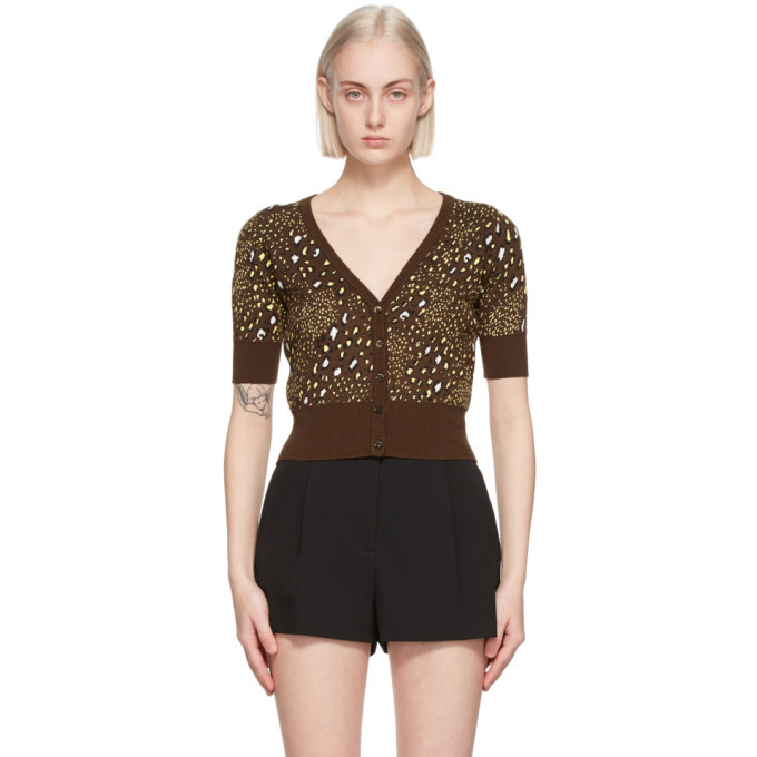 Versace Brown Leopard Cardigan Versace