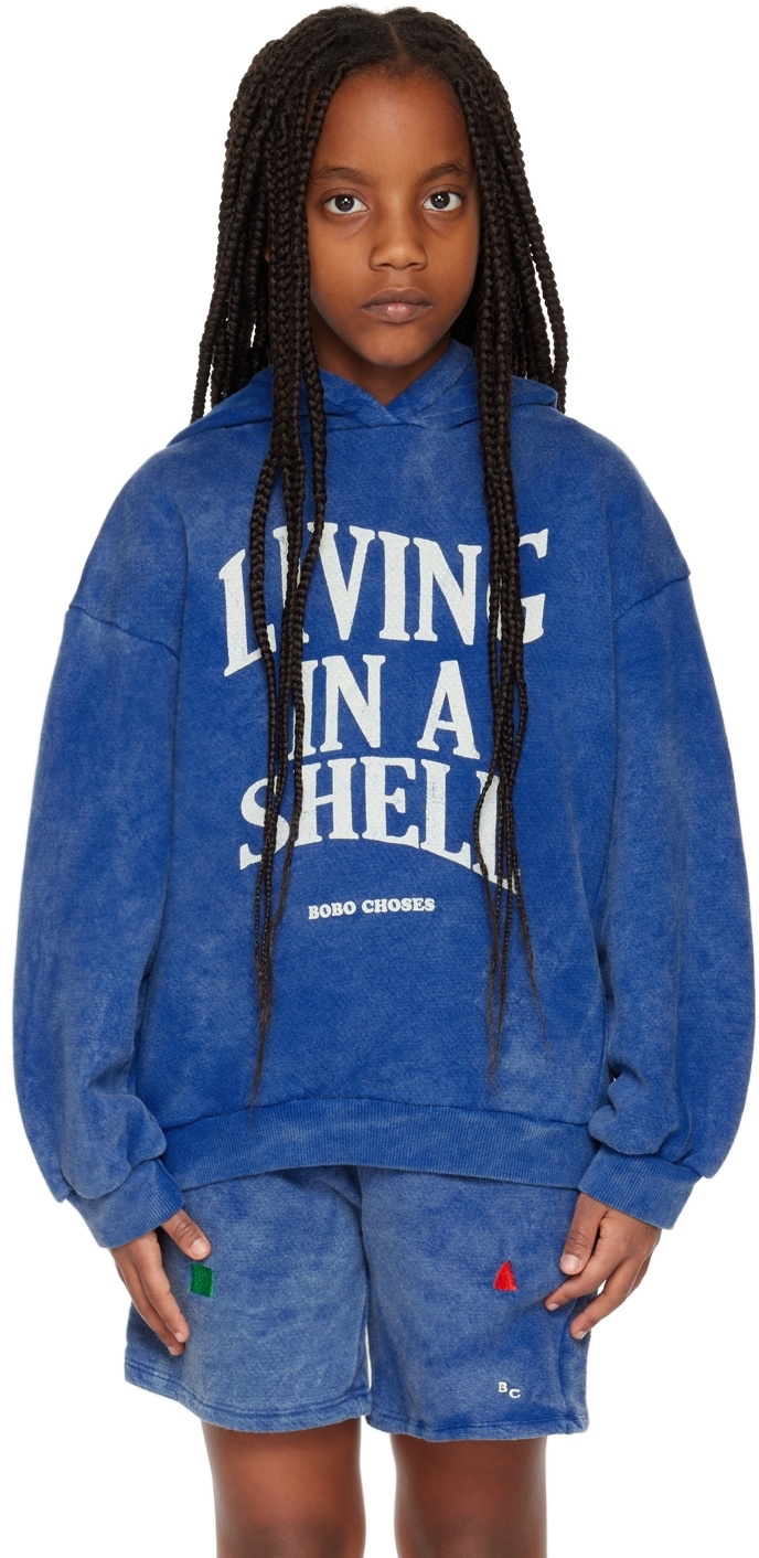 Bobo Choses Kids Blue 'Living In A Shell' Hoodie Bobo Choses