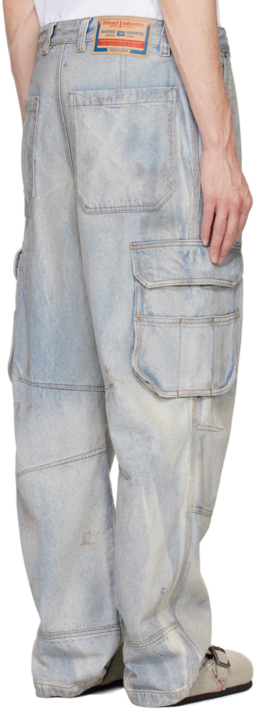 Diesel Blue D-Fish Denim Cargo Pants Diesel