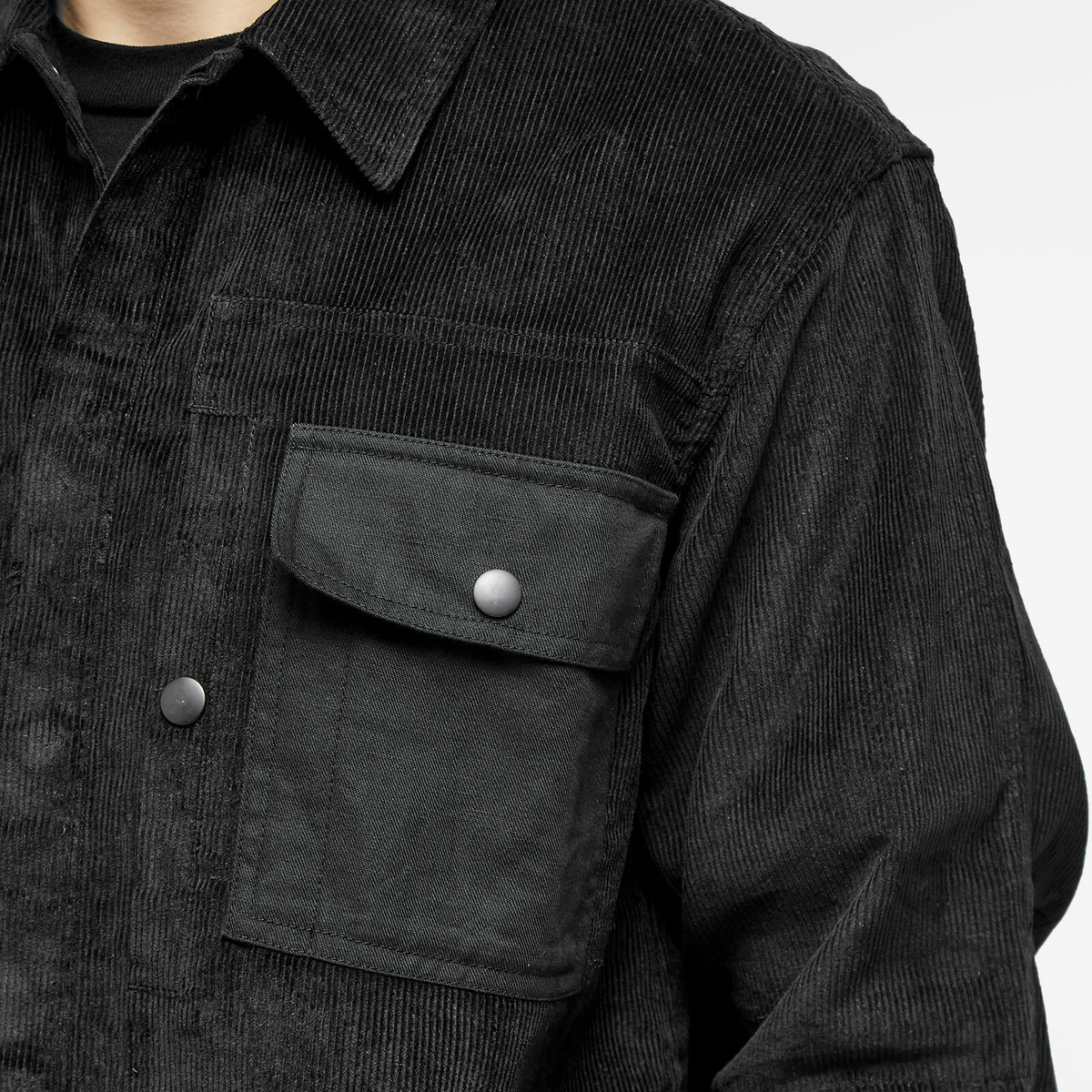 Maharishi Men's Hemp Cord Overshirt in Black Maharishi