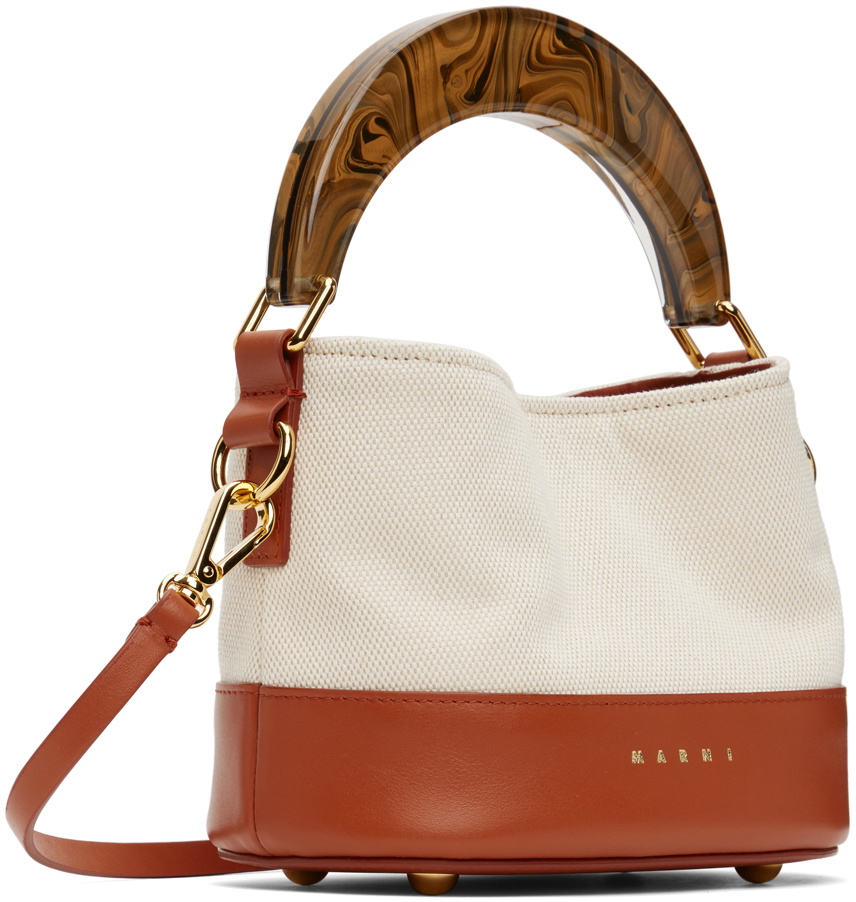Marni Off-White & Red Venice Mini Bucket Bag Marni