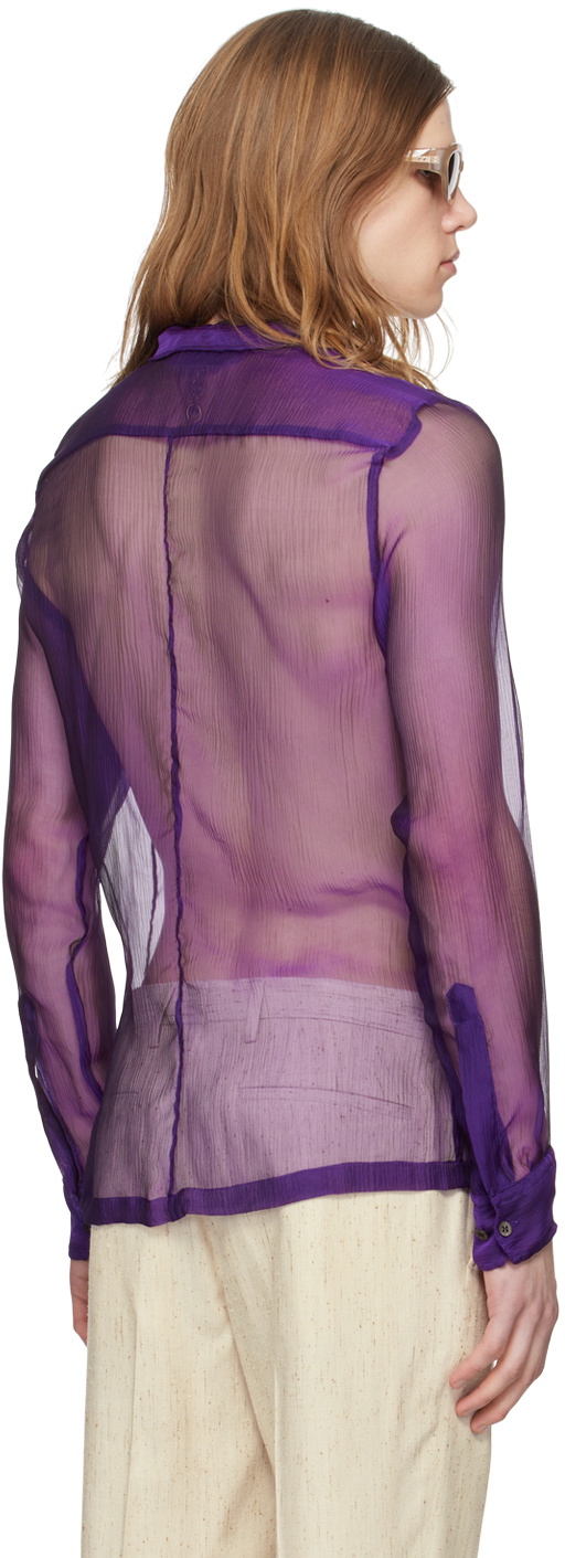 Dries Van Noten Purple Sheer Shirt Dries Van Noten
