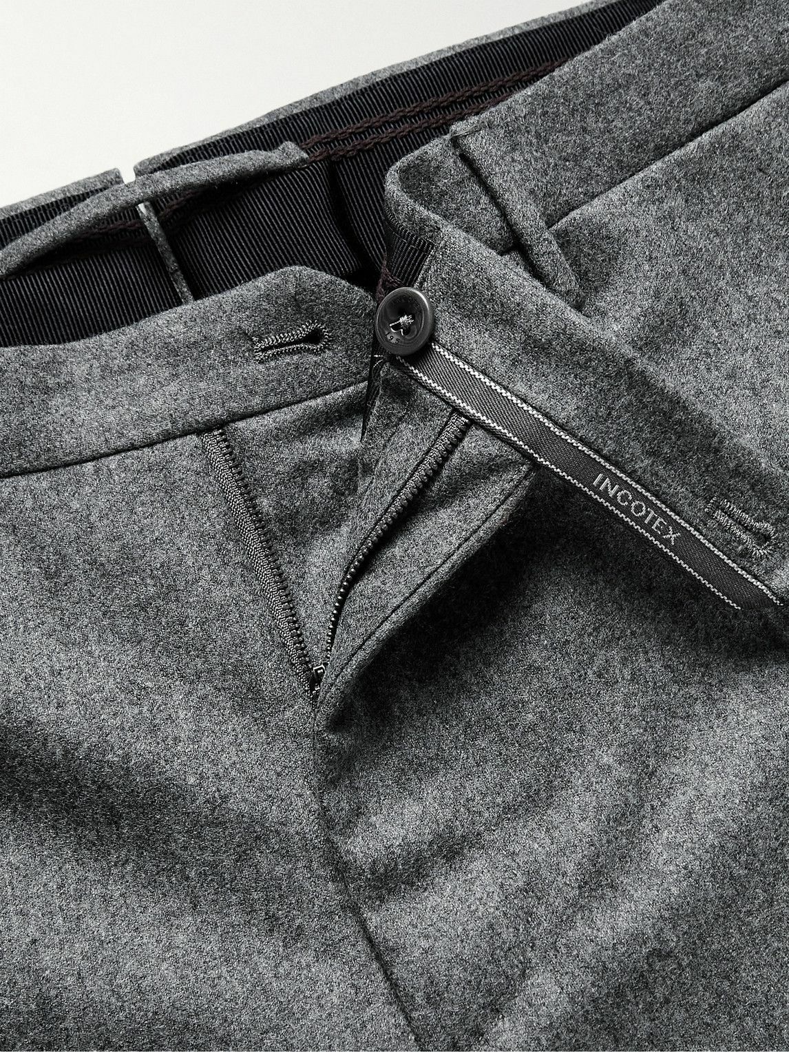 Incotex - Venezia 1951 Slim-Fit Worsted Wool-Flannel Trousers - Gray Incotex