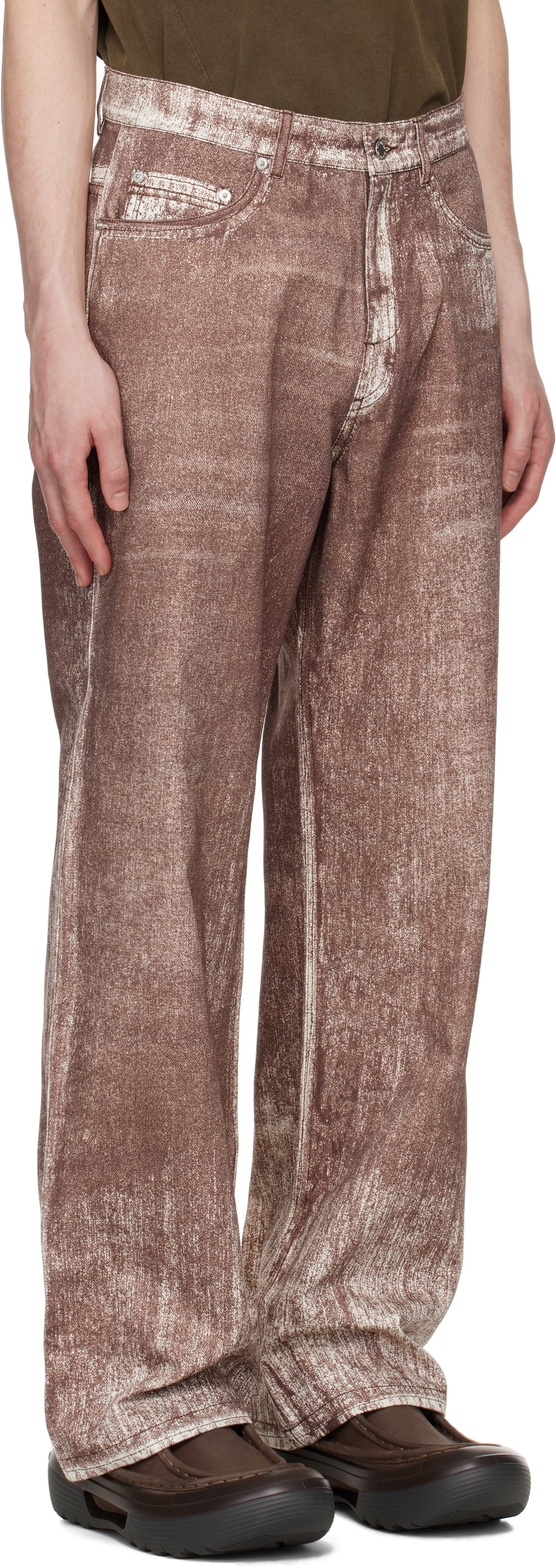 CAMPERLAB Brown Paint Print Jeans CamperLab