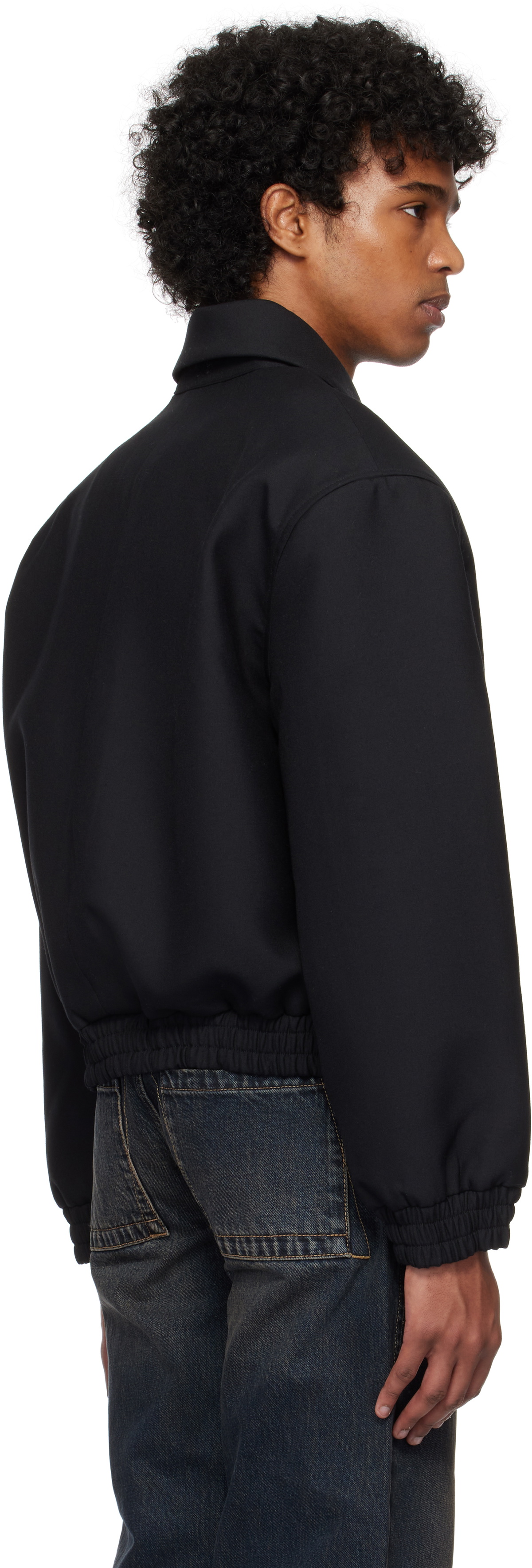 Fax Copy Express Black Zip Shoulder Jacket Fax Copy Express