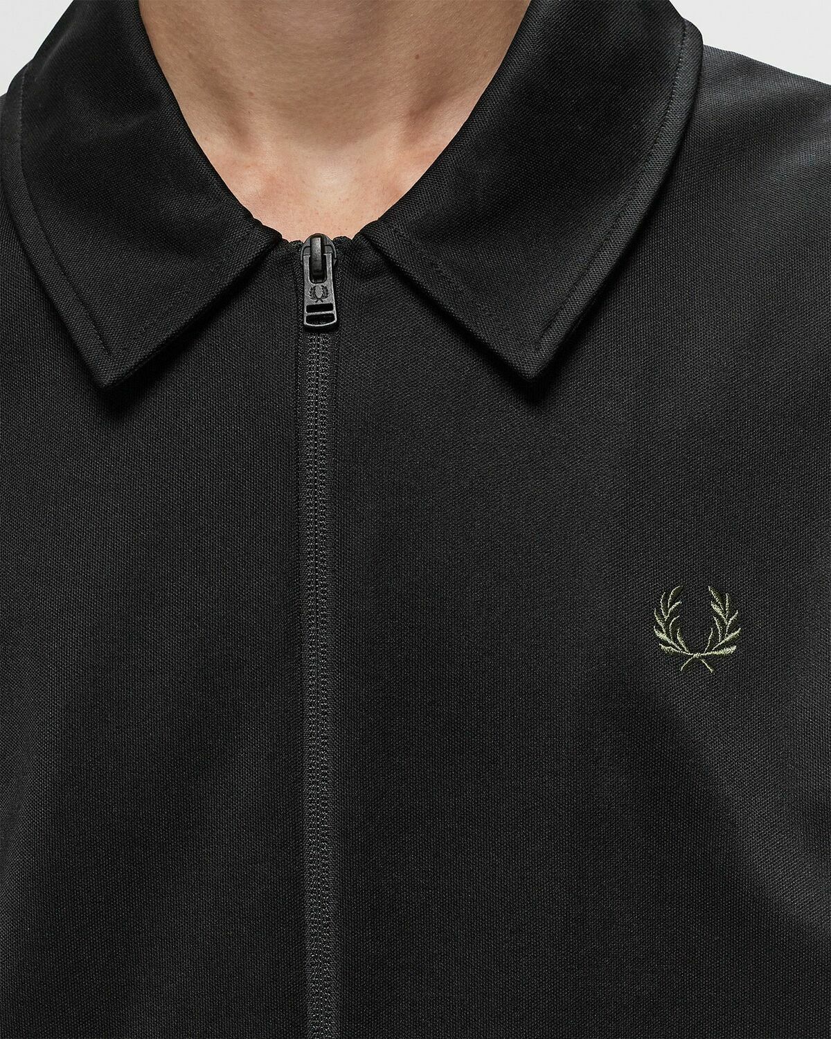 Fred Perry Tape Detail Collared Track Jacket Black Track Jackets Fred Perry