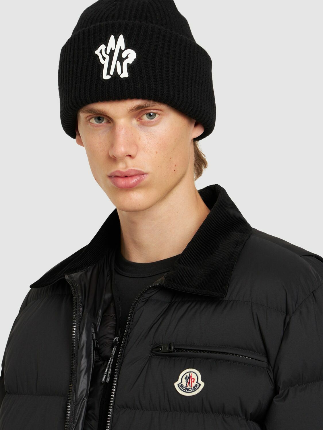 MONCLER Monogram Virgin Wool Beanie Moncler