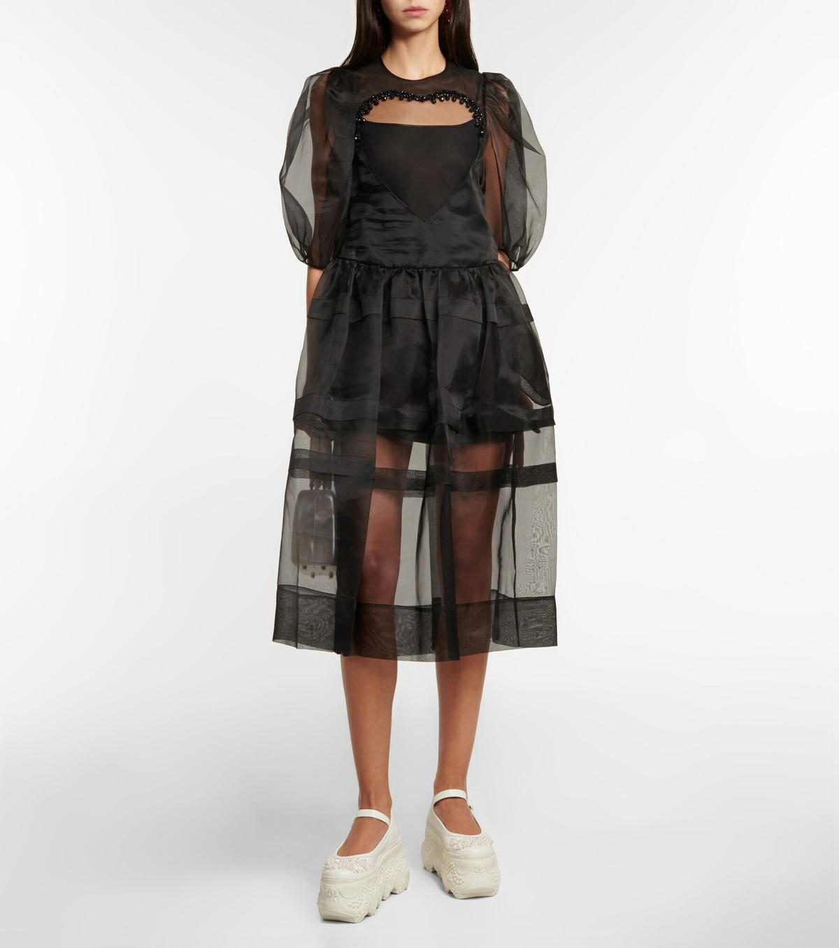 Simone Rocha - Embellished sheer silk dress Simone Rocha