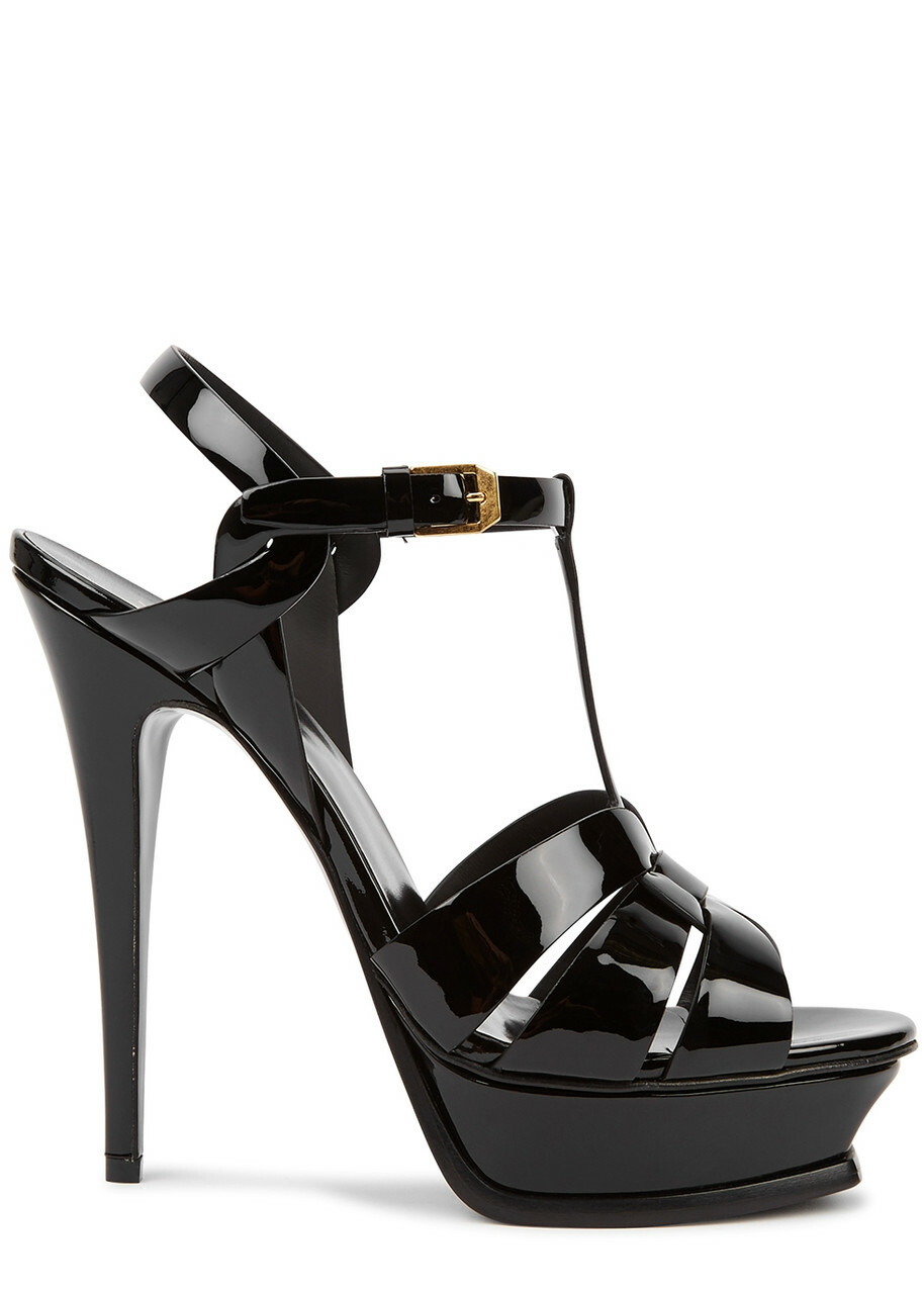 Saint Laurent Tribute 105 Patent Leather Platform Sandals Saint Laurent