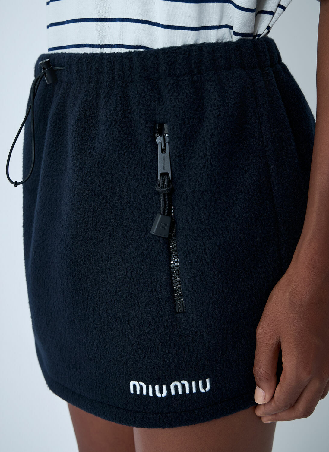 Miu Miu Logo Motif Mini Skirt Miu Miu