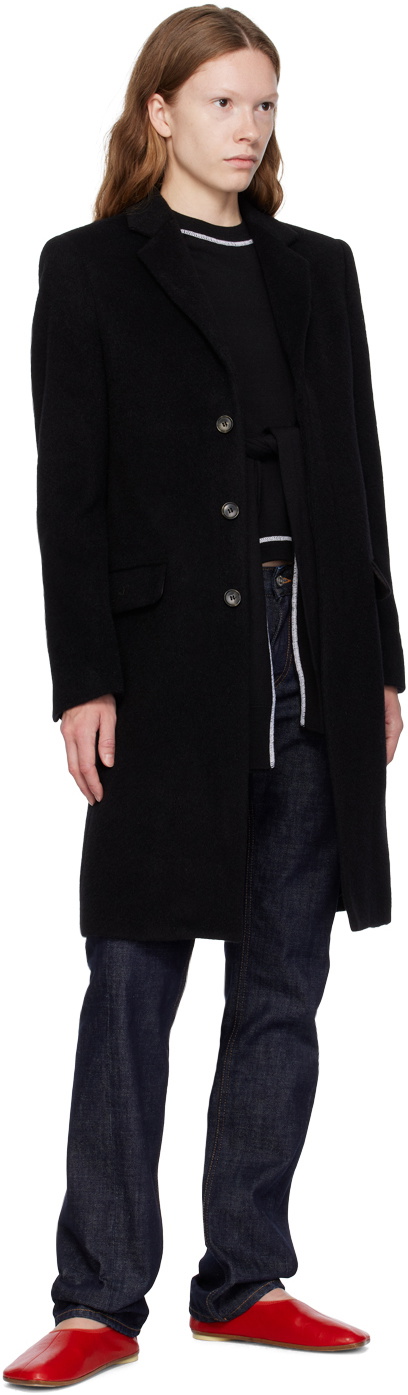 MM6 Maison Margiela Black Button Coat MM6 Maison Margiela