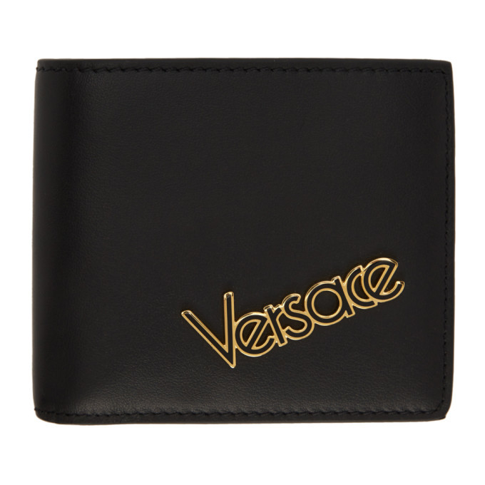 Versace Black Logo Bifold Wallet Versace