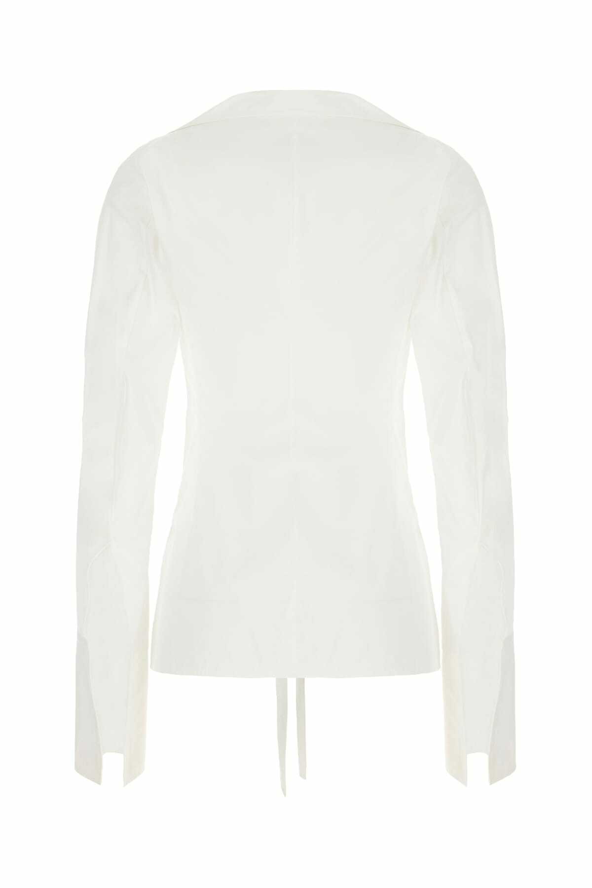Ann Demeulemeester White Cotton Linsey Blouse Ann Demeulemeester