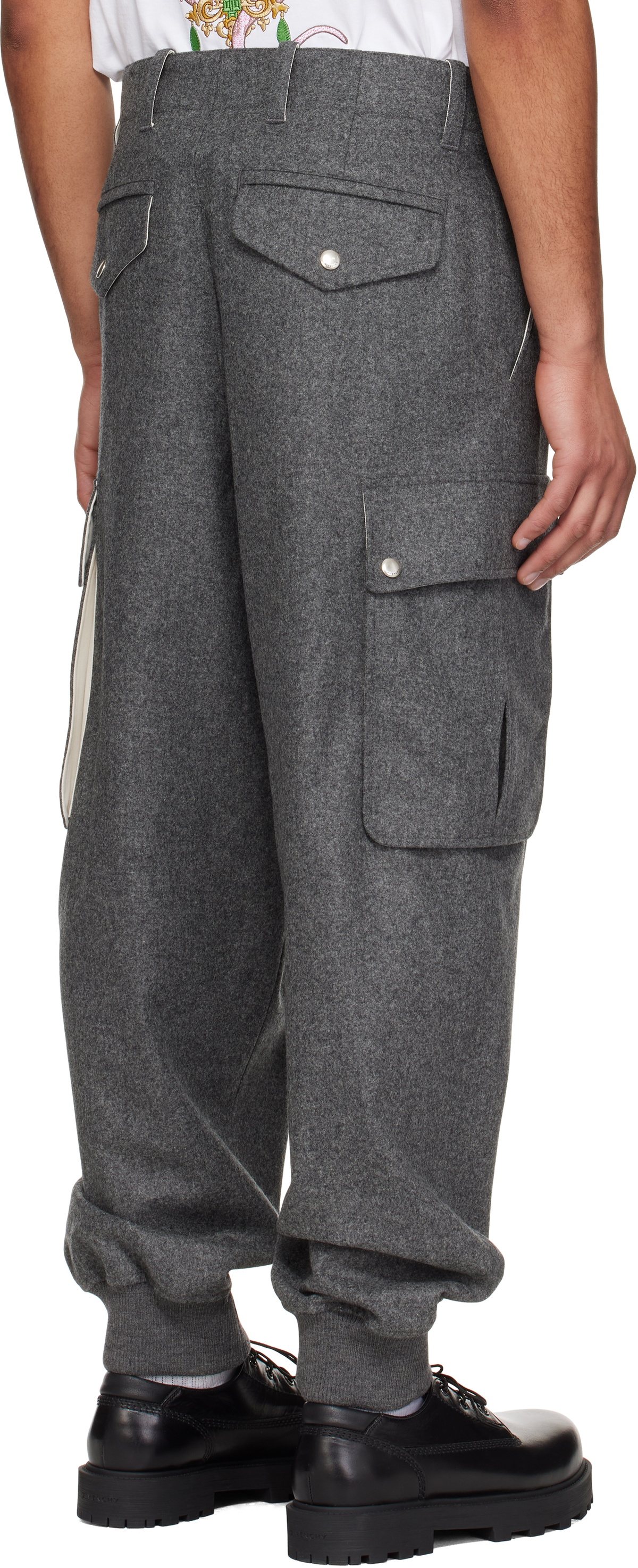 Givenchy Gray Wool Cargo Pants Givenchy