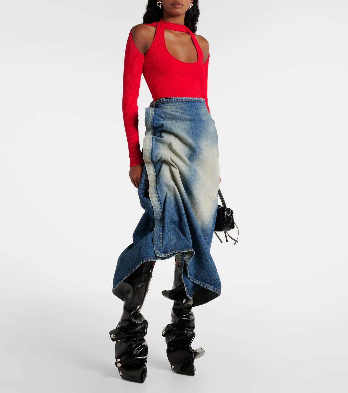 Y/Project Snap 100 leather knee-high boots Y/Project